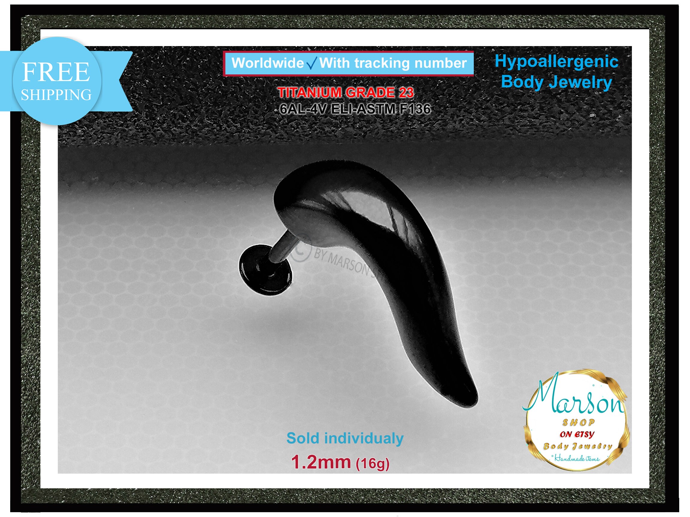 Labret Spike Large Talon Goatee. TITANIUM Labret Lips - Etsy