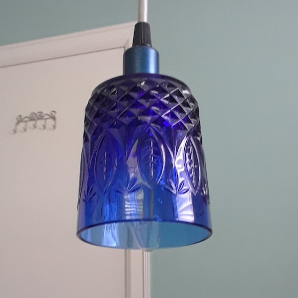 Blue Glass Pendant Light - Etsy