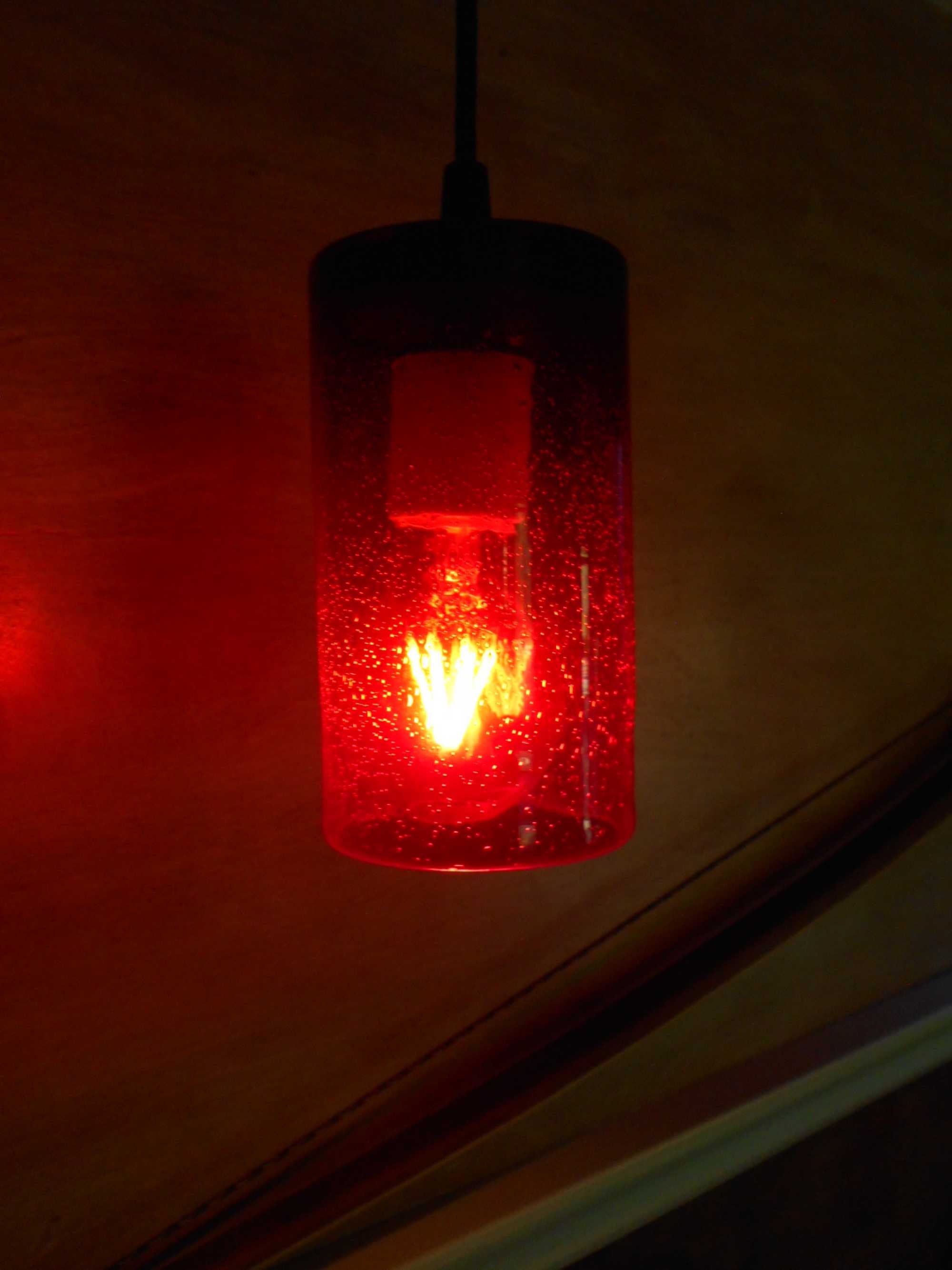 Glass Pendant Ceiling Light, With a Red Glass Shade - Etsy