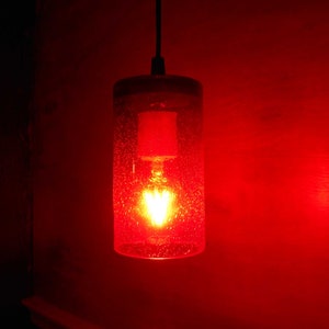 Glass Pendant Ceiling Light, With a Red Glass Shade - Etsy