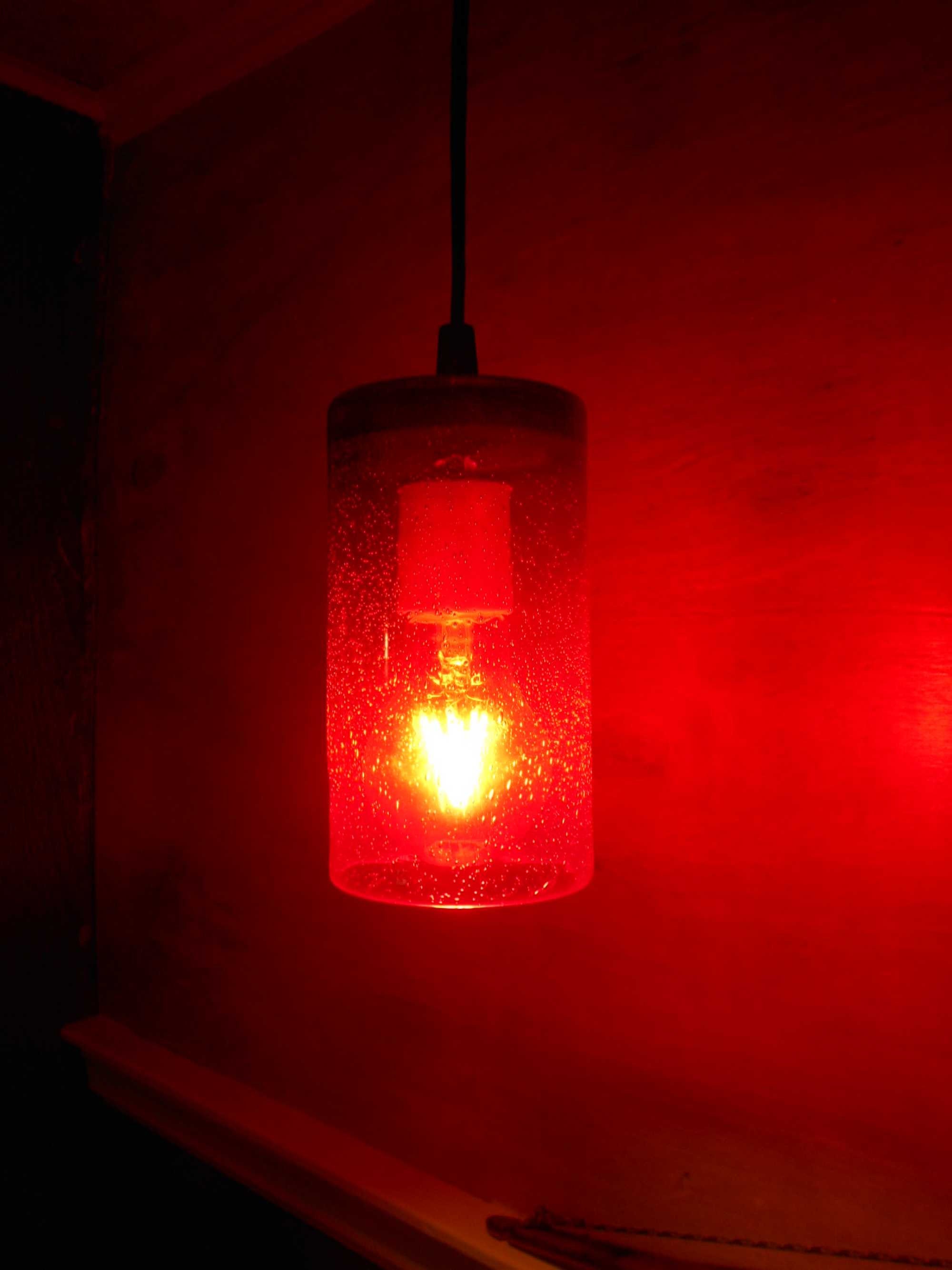 Glass Pendant Ceiling Light, With a Red Glass Shade - Etsy