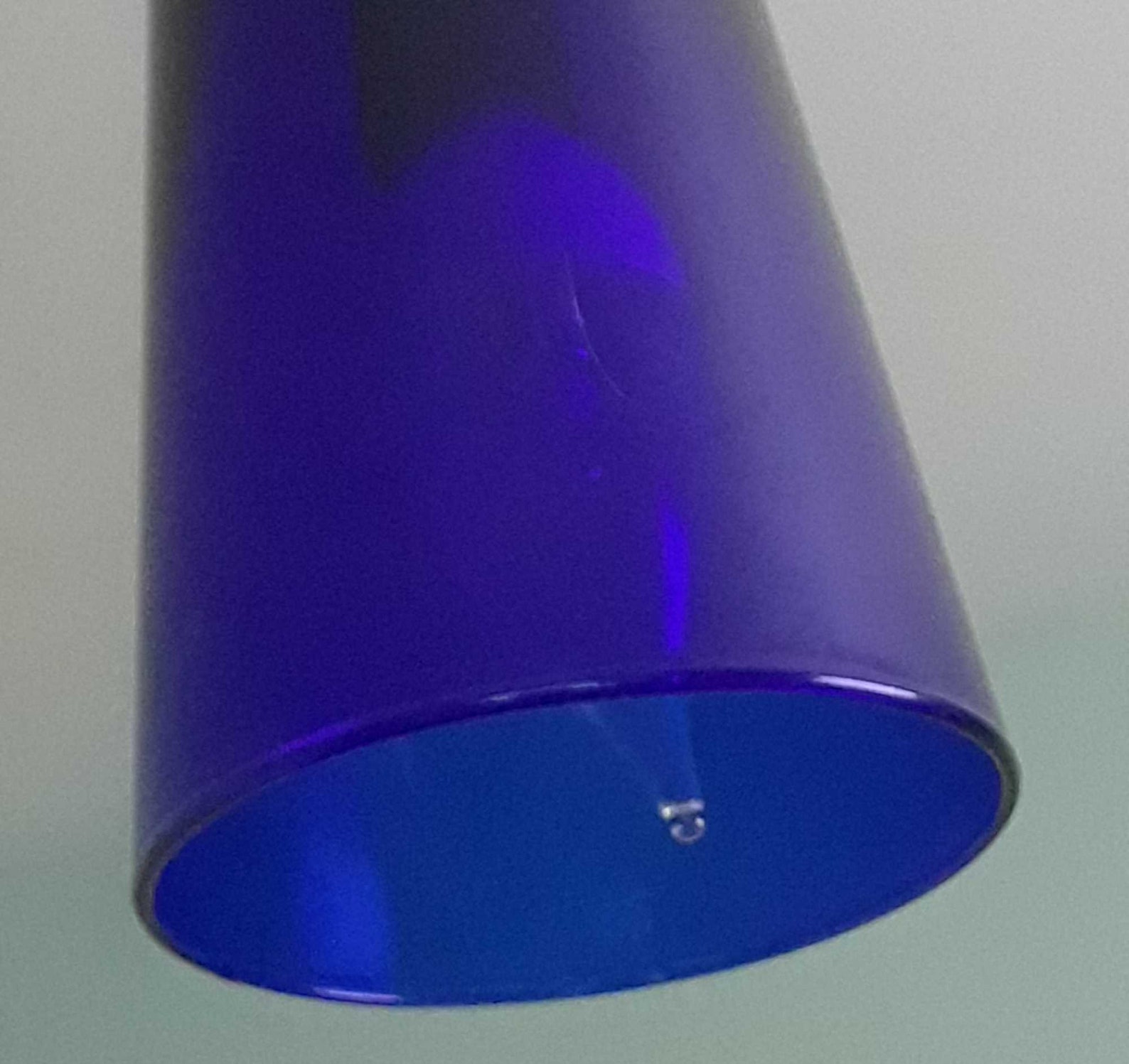 Handcrafted, Cobalt Blue Pendant Light, With a 7x3 Inch Drinking Glass ...