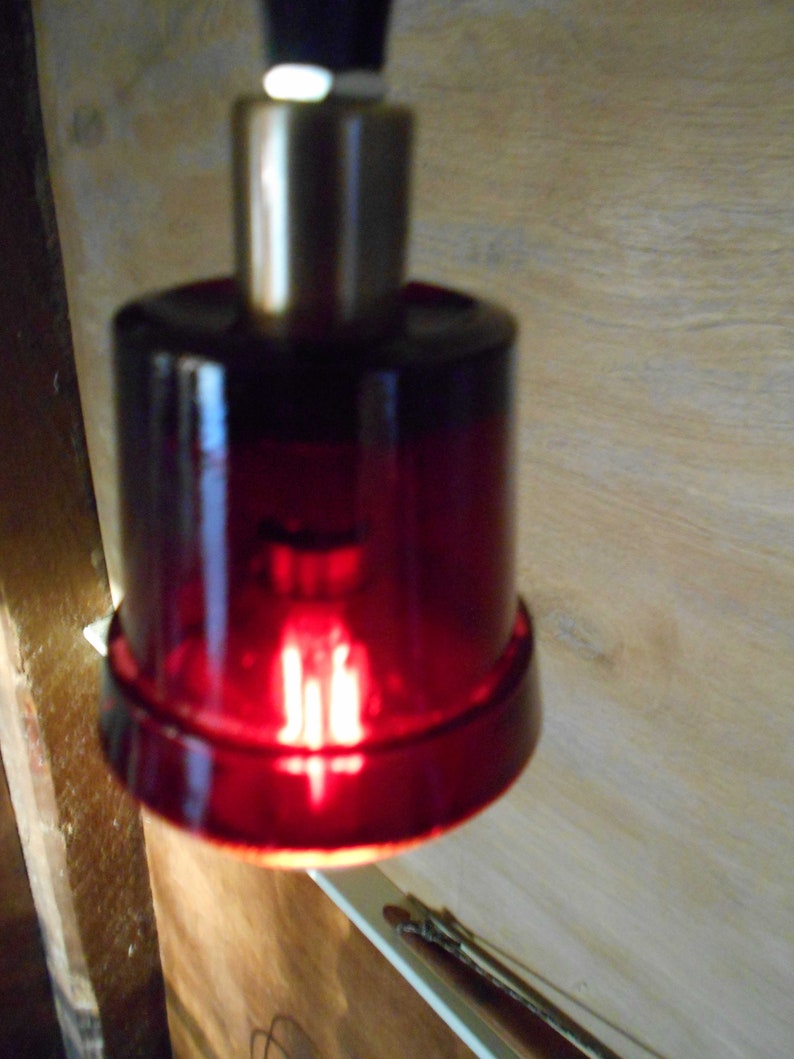 Pendant Ceiling Light, With a Red Glass Shade - Etsy