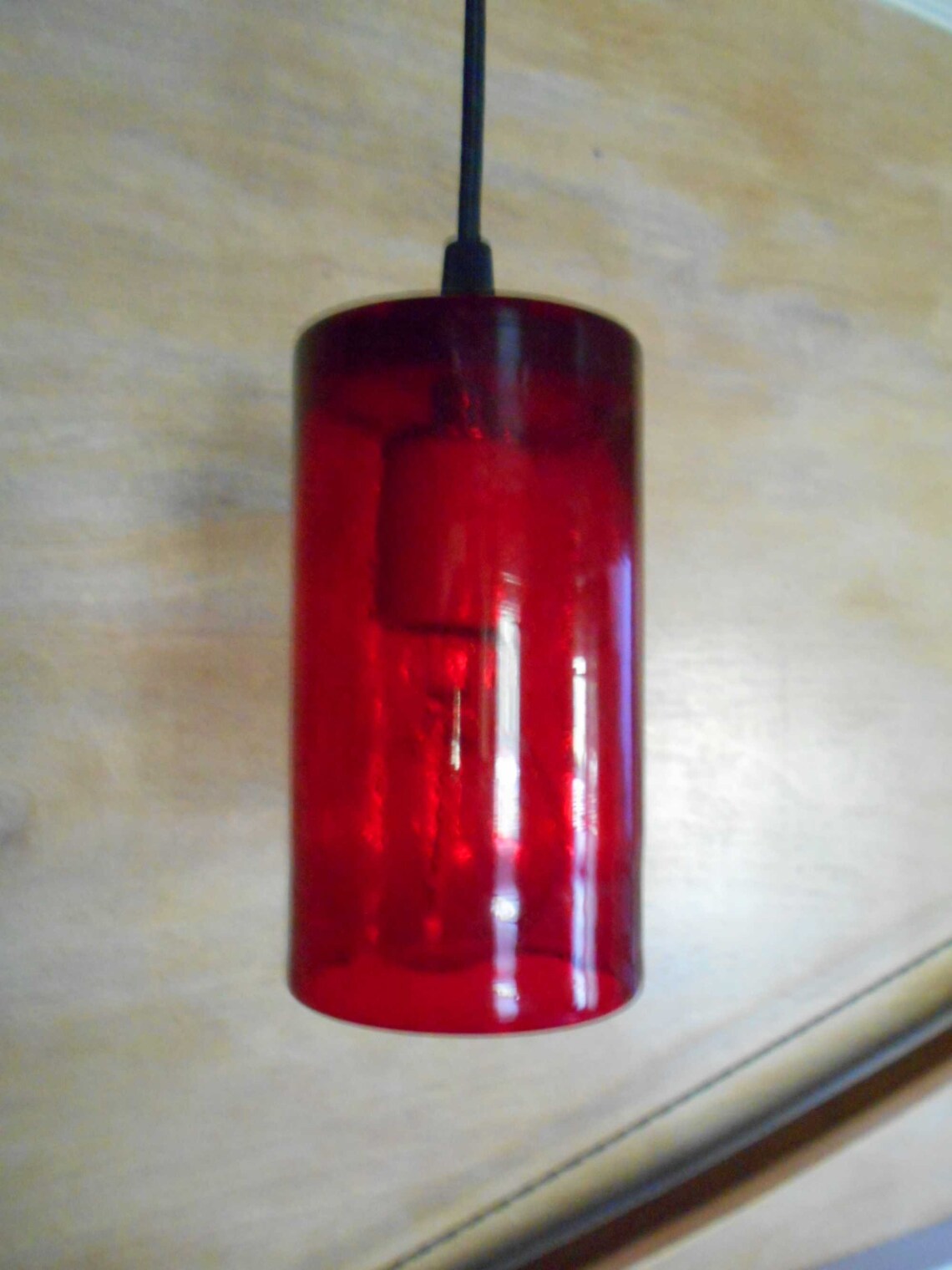 Glass Pendant Ceiling Light, With a Red Glass Shade - Etsy