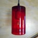 Glass Pendant Ceiling Light, With a Red Glass Shade - Etsy