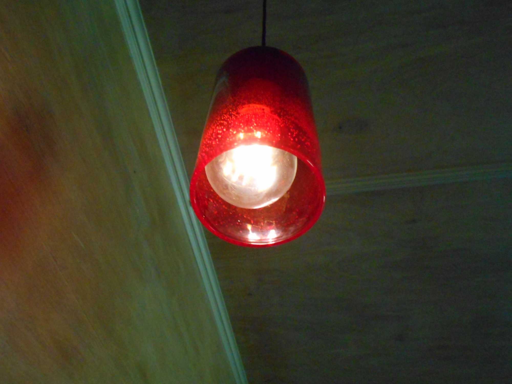 Glass Pendant Ceiling Light, With a Red Glass Shade - Etsy
