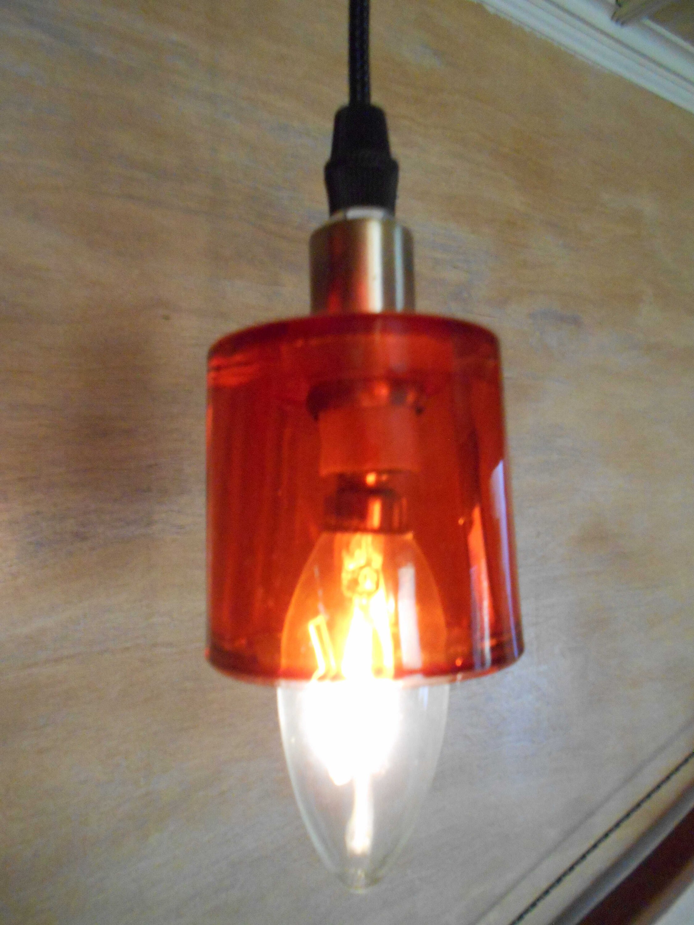 Pendant Ceiling Light, With a Orange Glass Shade - Etsy