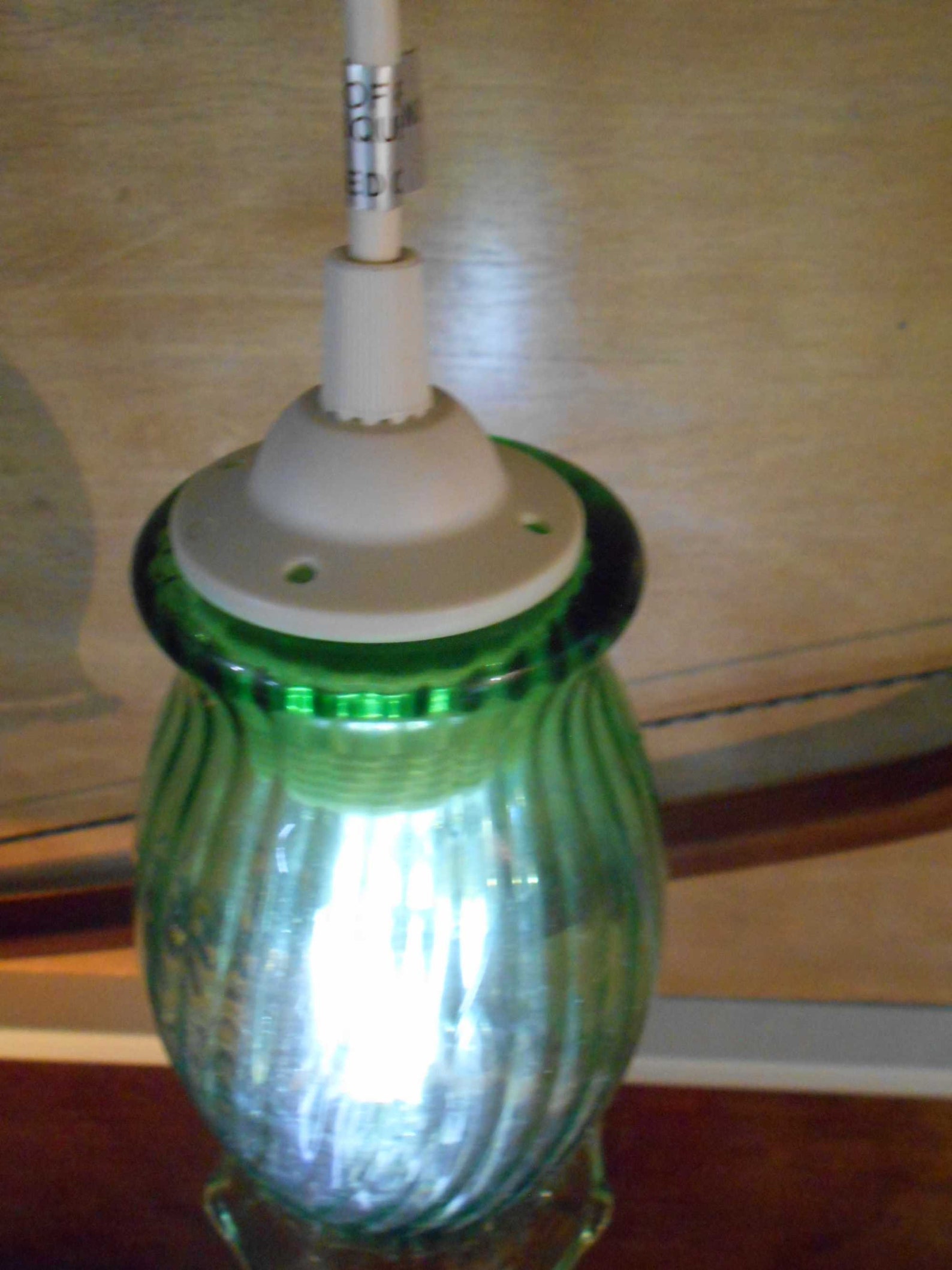 Glass Pendant Ceiling Light, With a Green Glass Shade - Etsy