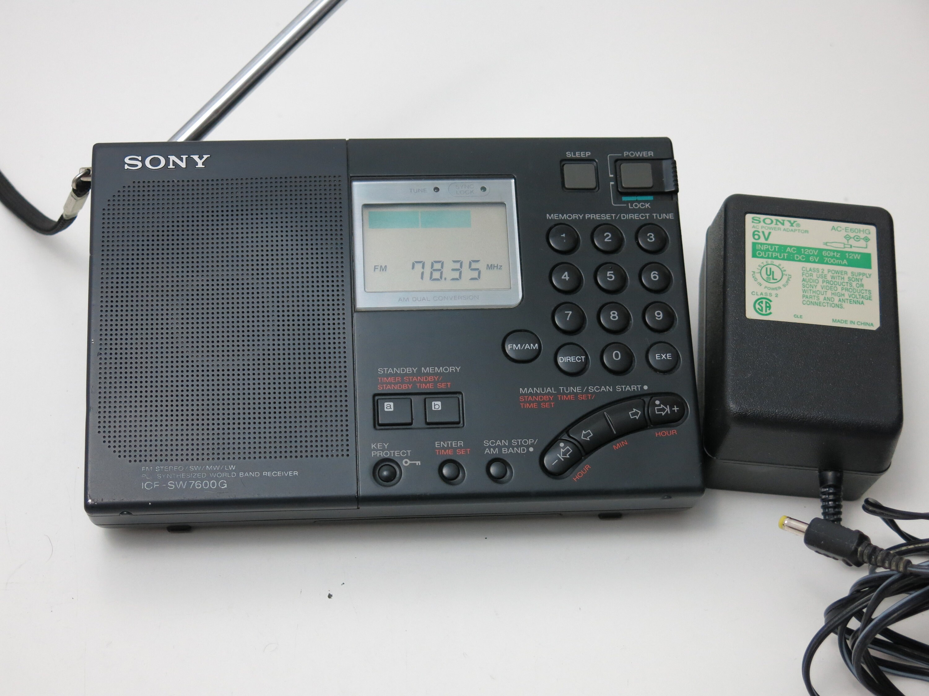 ラジオ・ ICF-SW7600G クロックタ