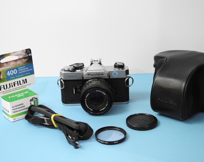 FUJI STX-1 Fujica Slr Film Camera With 55mm Lens + 1 Roll of Fujifilm ...