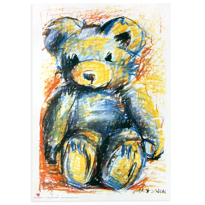 Nursery Decoration Kids Poster Teddy Baby Gift DIN A3 | Etsy