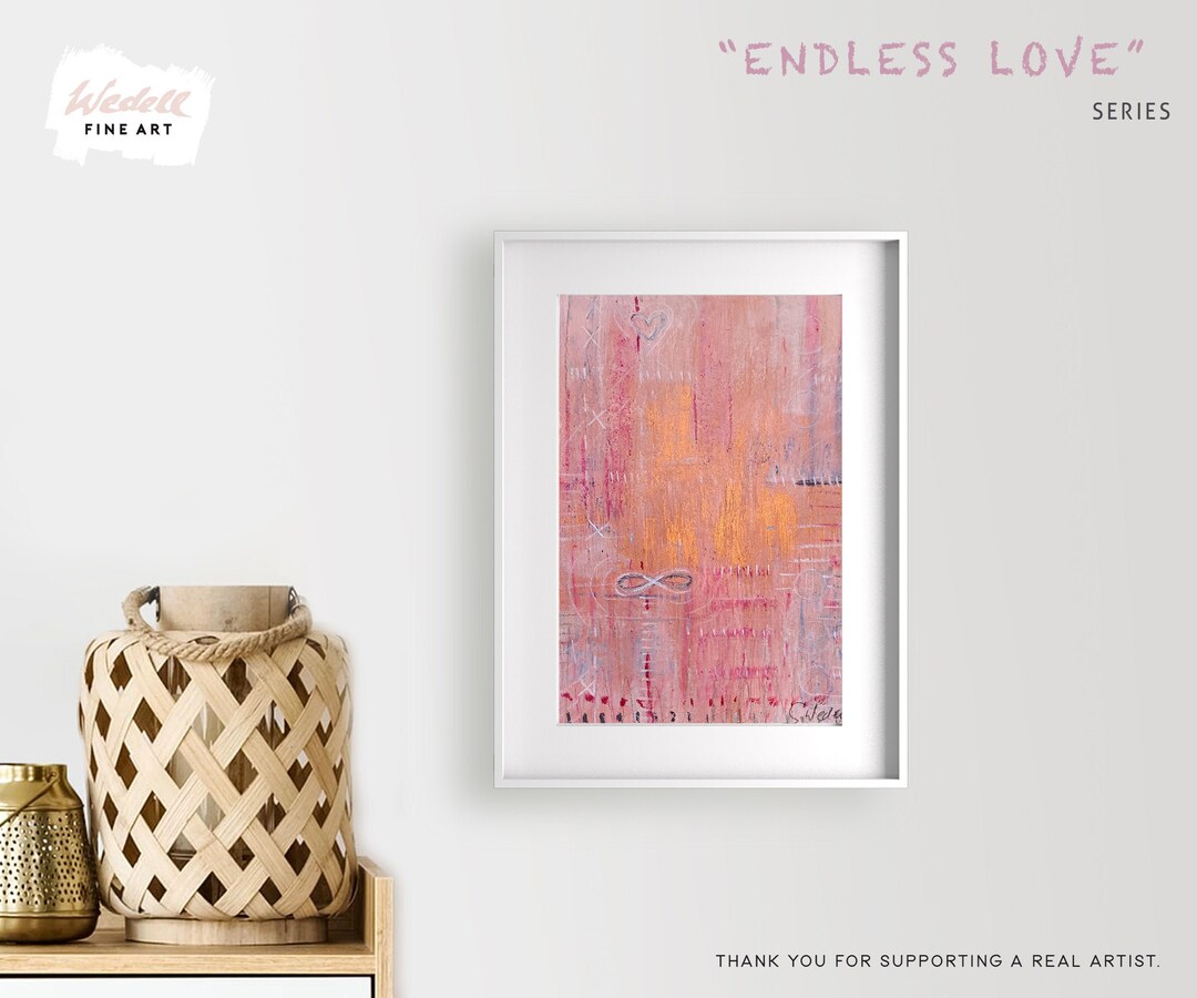 HEART Acrylic Painting FOREVER LOVE Abstract Painting, Mother's Day or ...
