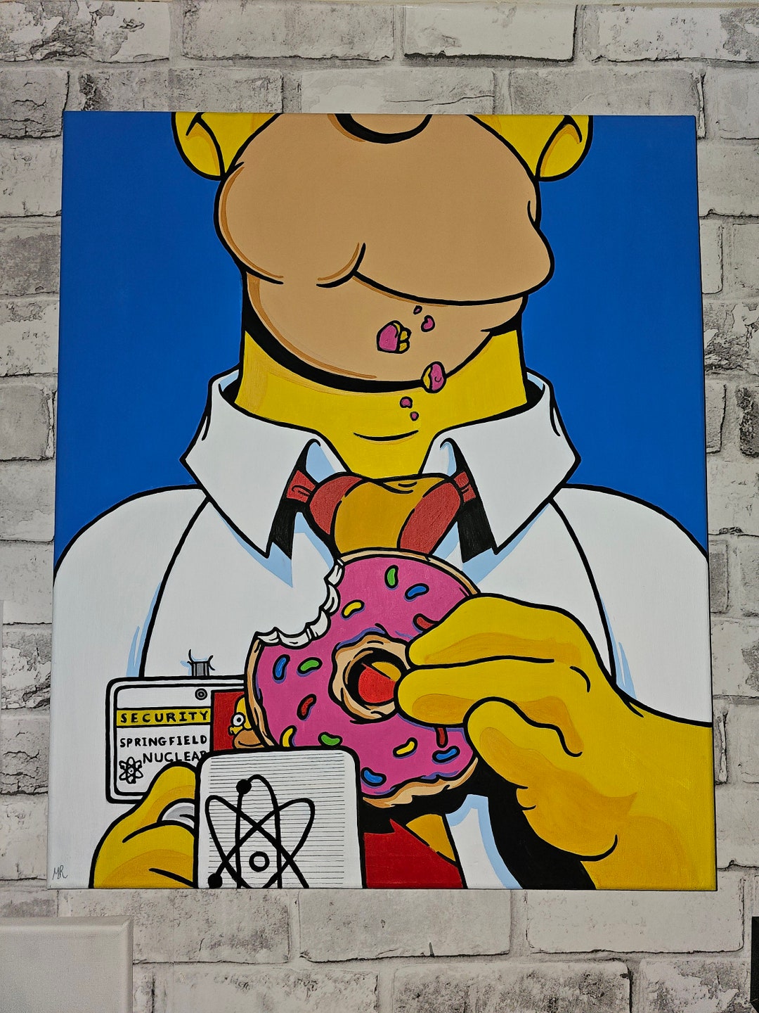 Homer Simpson Hand Painted Canvas - Etsy