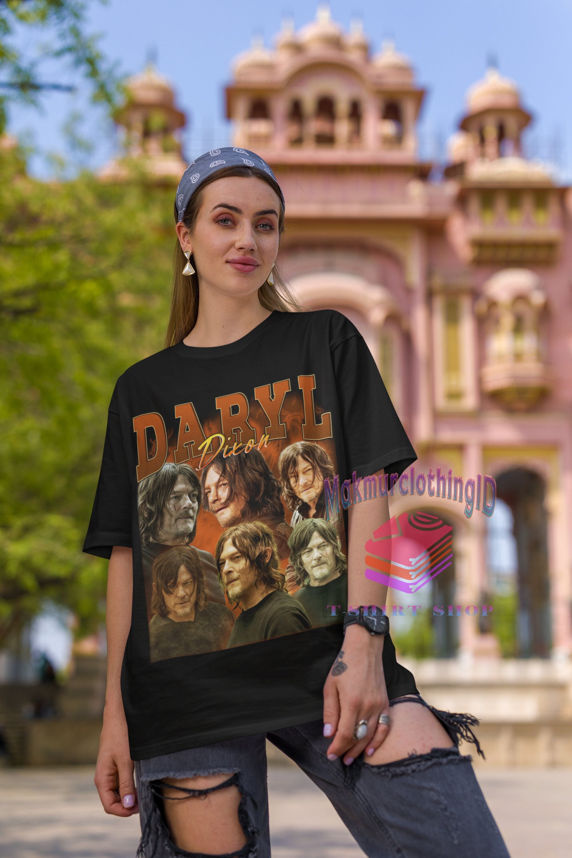 Daryl Dixon Retro Shirt, Daryl Dixon Vintage Print 90's T-shirt, Daryl ...