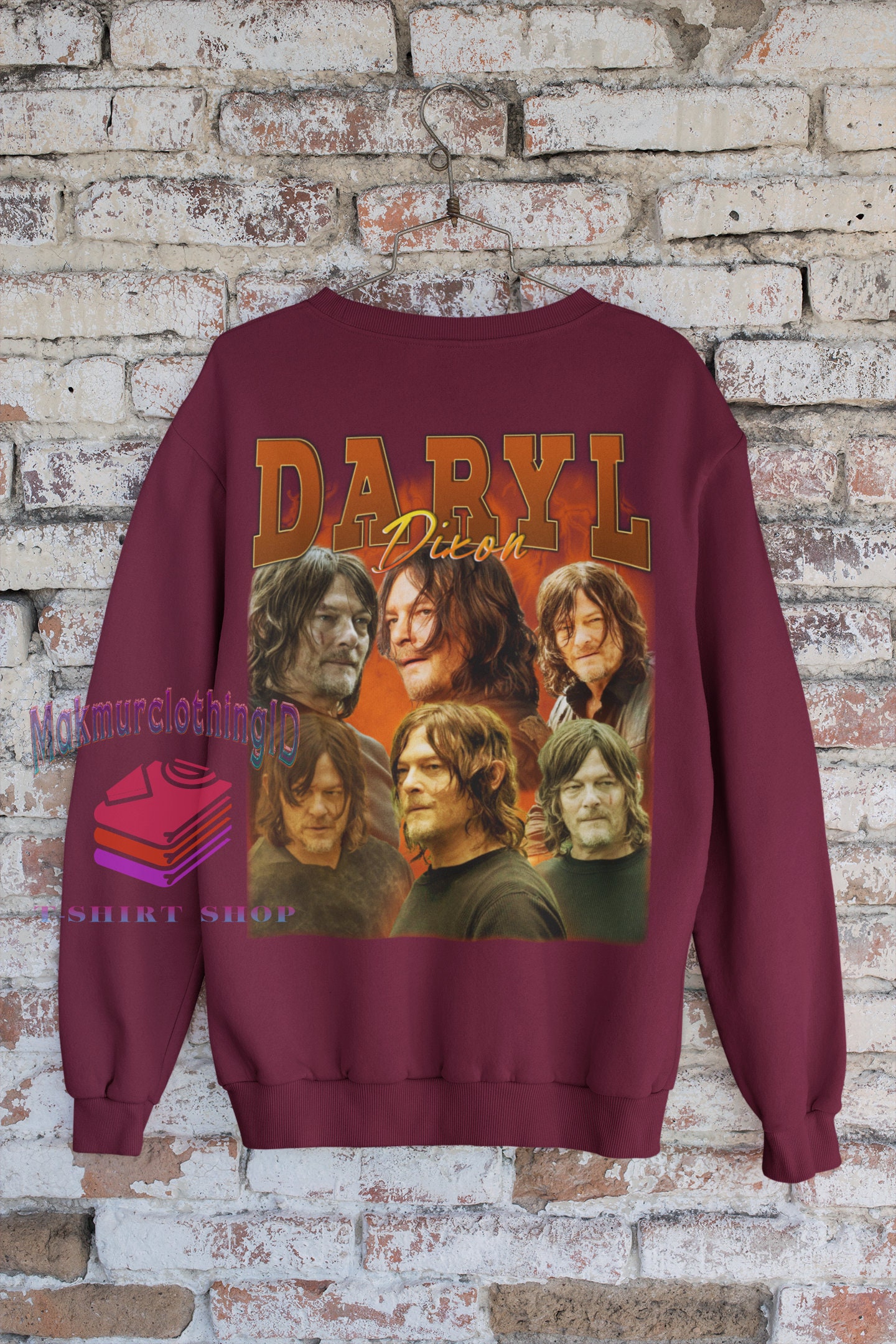 Daryl Dixon Retro Shirt, Daryl Dixon Vintage Print 90's T-shirt, Daryl ...