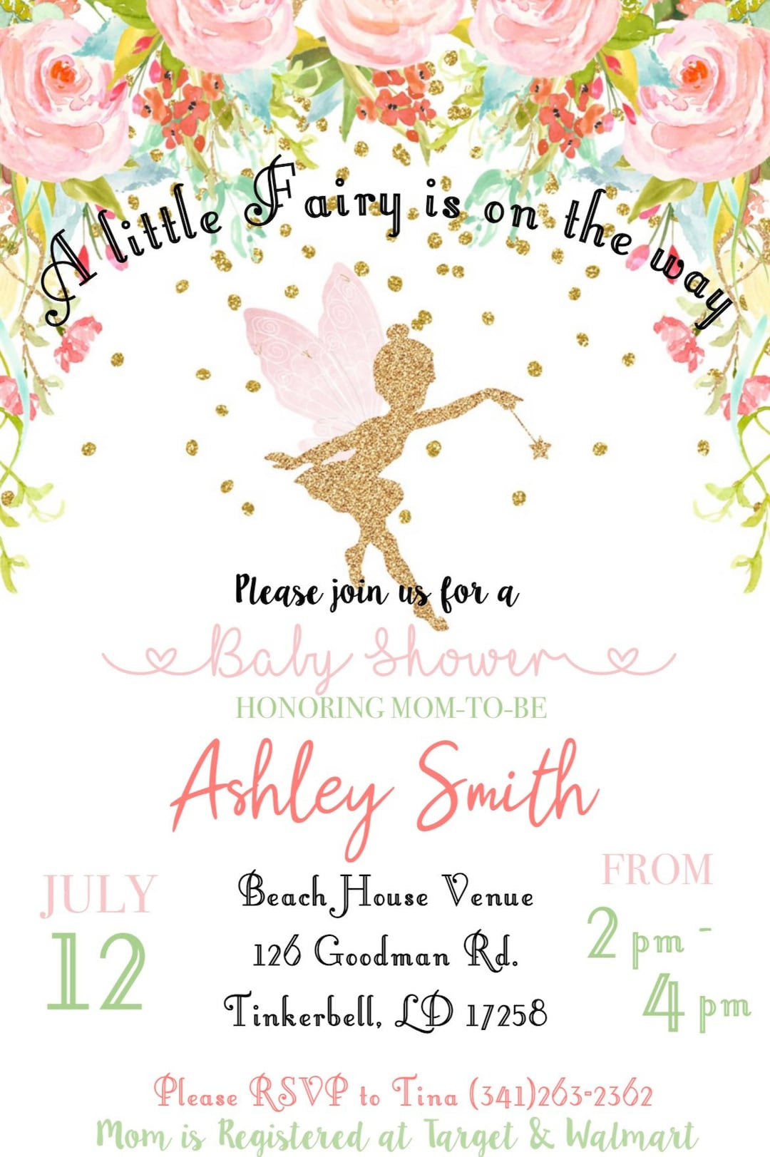 Tinkerbell Baby Shower Invitation - Etsy