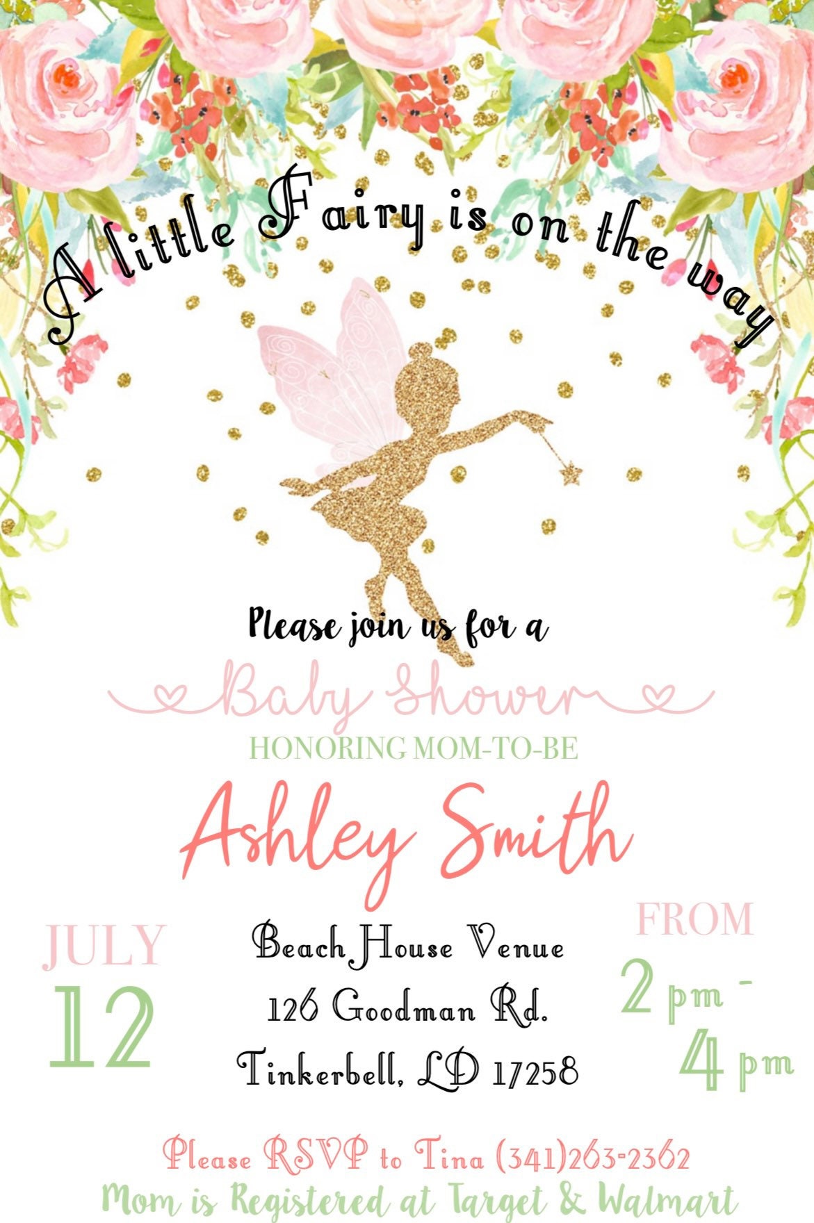Tinkerbell Blank Invitation