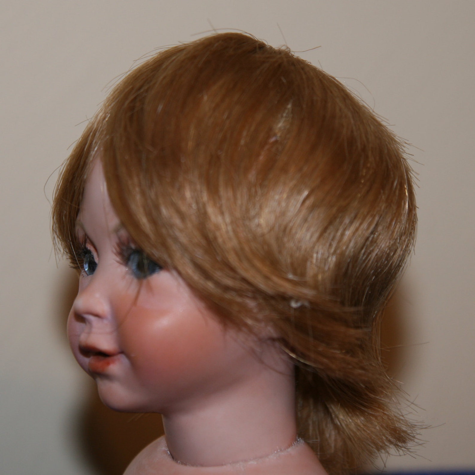 Human Hair Doll Wig Made in France Strawberry Blonde Size 0 Georgette ...