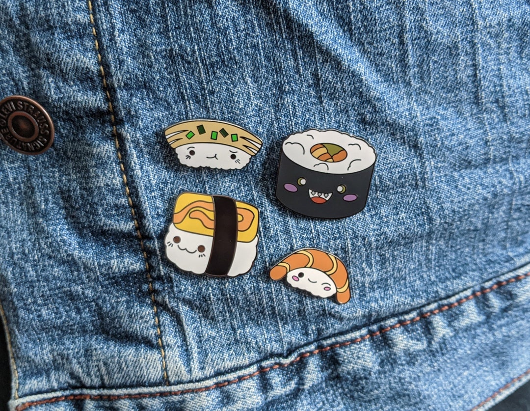 Sushi Go! Enamel Pins | Cute Sushi Characters - Etsy