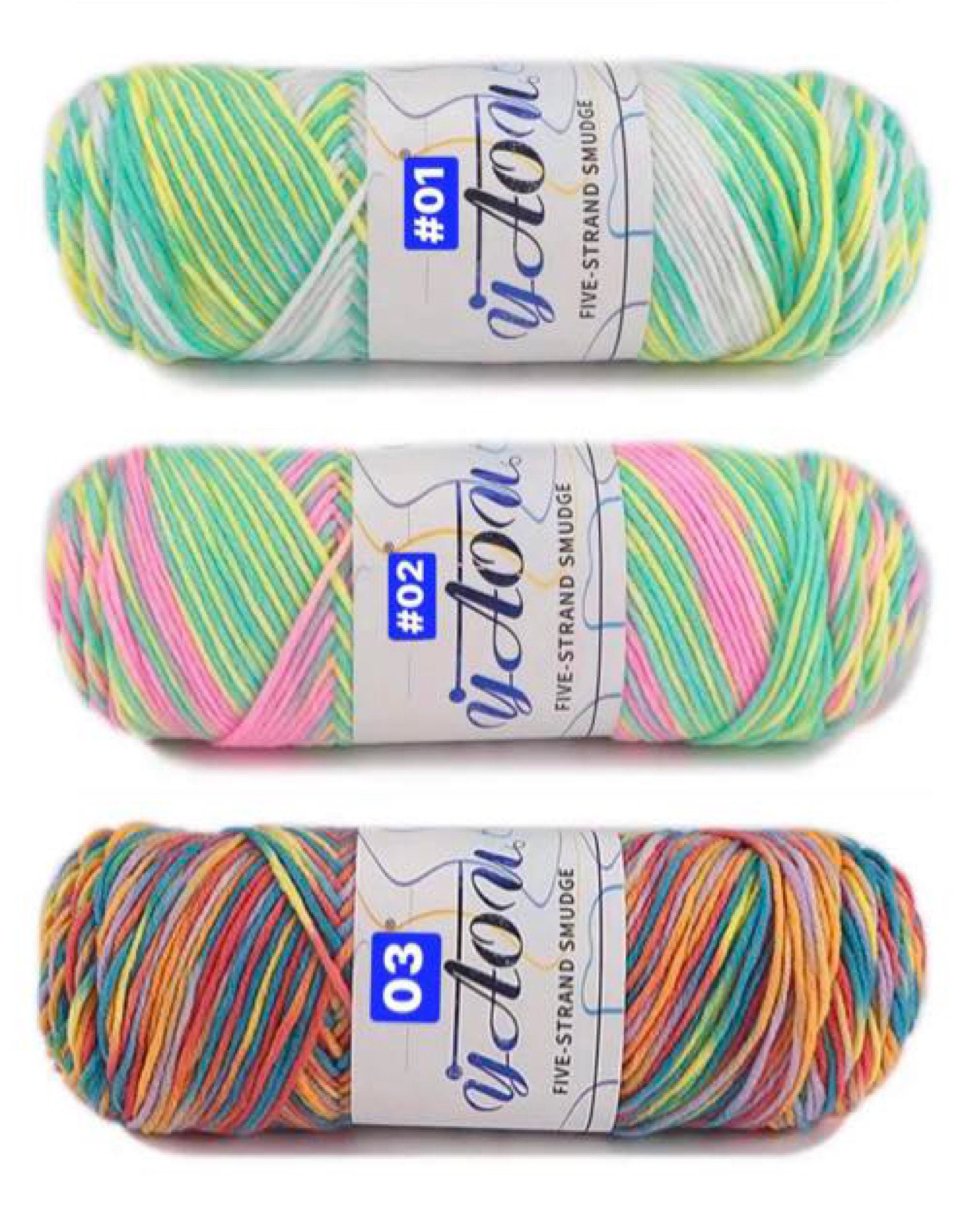 5 Ply Variegated Segmented Yarn in Bundle Available in 10 Rolls 1 Lot ...