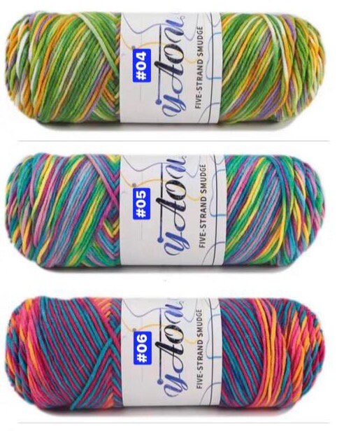5 Ply Variegated Segmented Yarn in Bundle Available in 10 Rolls 1 Lot ...