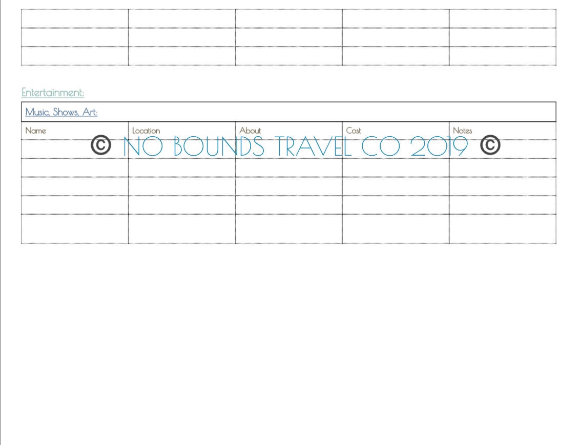 Travel Planning Template Editable - Etsy