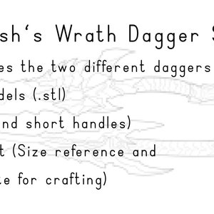 Kamish's Wrath Daggers - 3D Models and Lineart DIGITAL FILE - Etsy