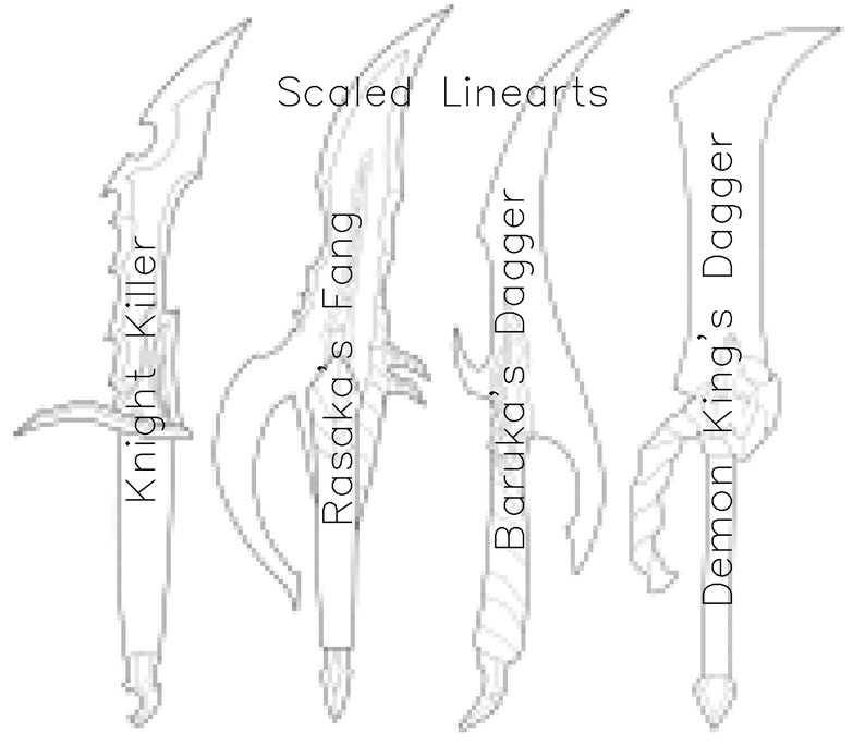 Solo Leveling Daggers - 3D Models and Linearts DIGITAL FILE - Etsy