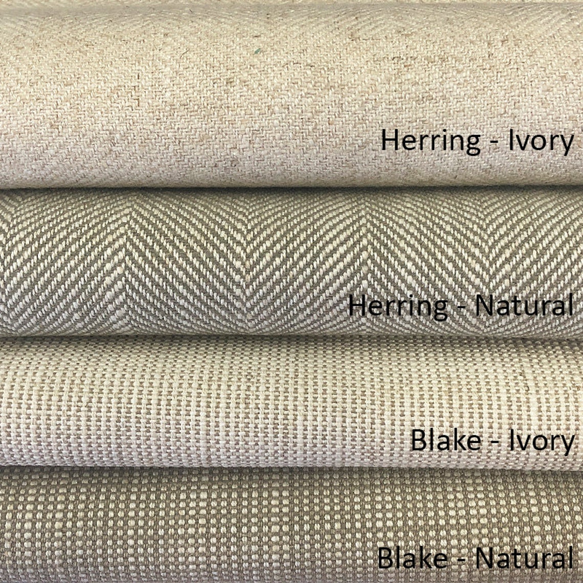 Herring Fabric | Herringbone Textured Linen Look Fabric | Drapery ...