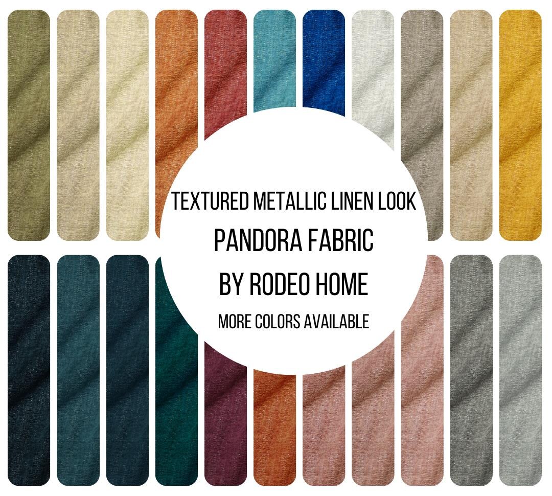 Pandora Fabric | Textured Metallic Linen Look - Etsy