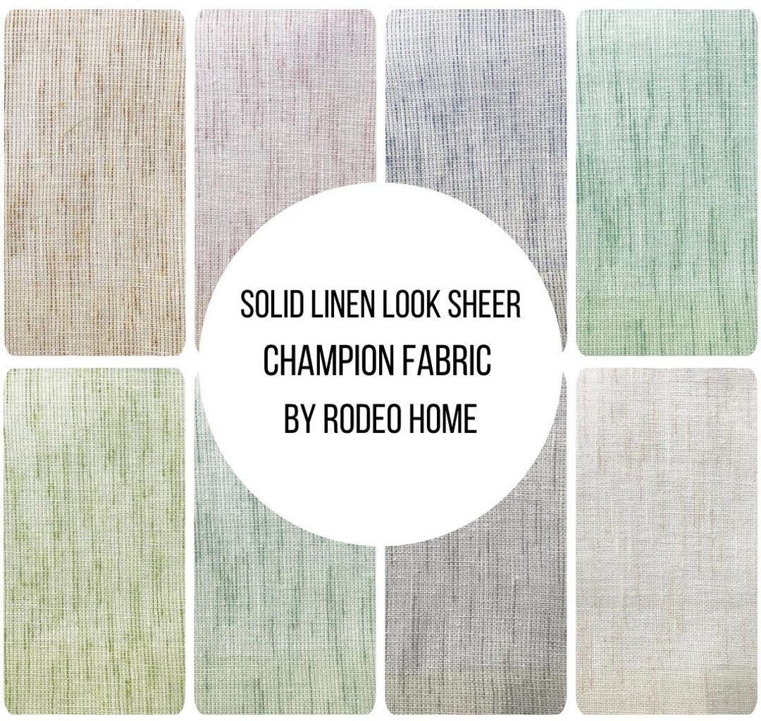 Champion Fabric | Solid Linen Look Sheer Fabric | Drapery & Curtain ...