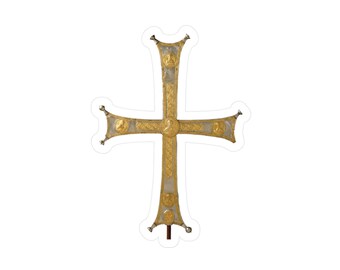 Russian Orthodox Cross Vinyl Sticker Suppedaneum Slavic Byzantine Die ...