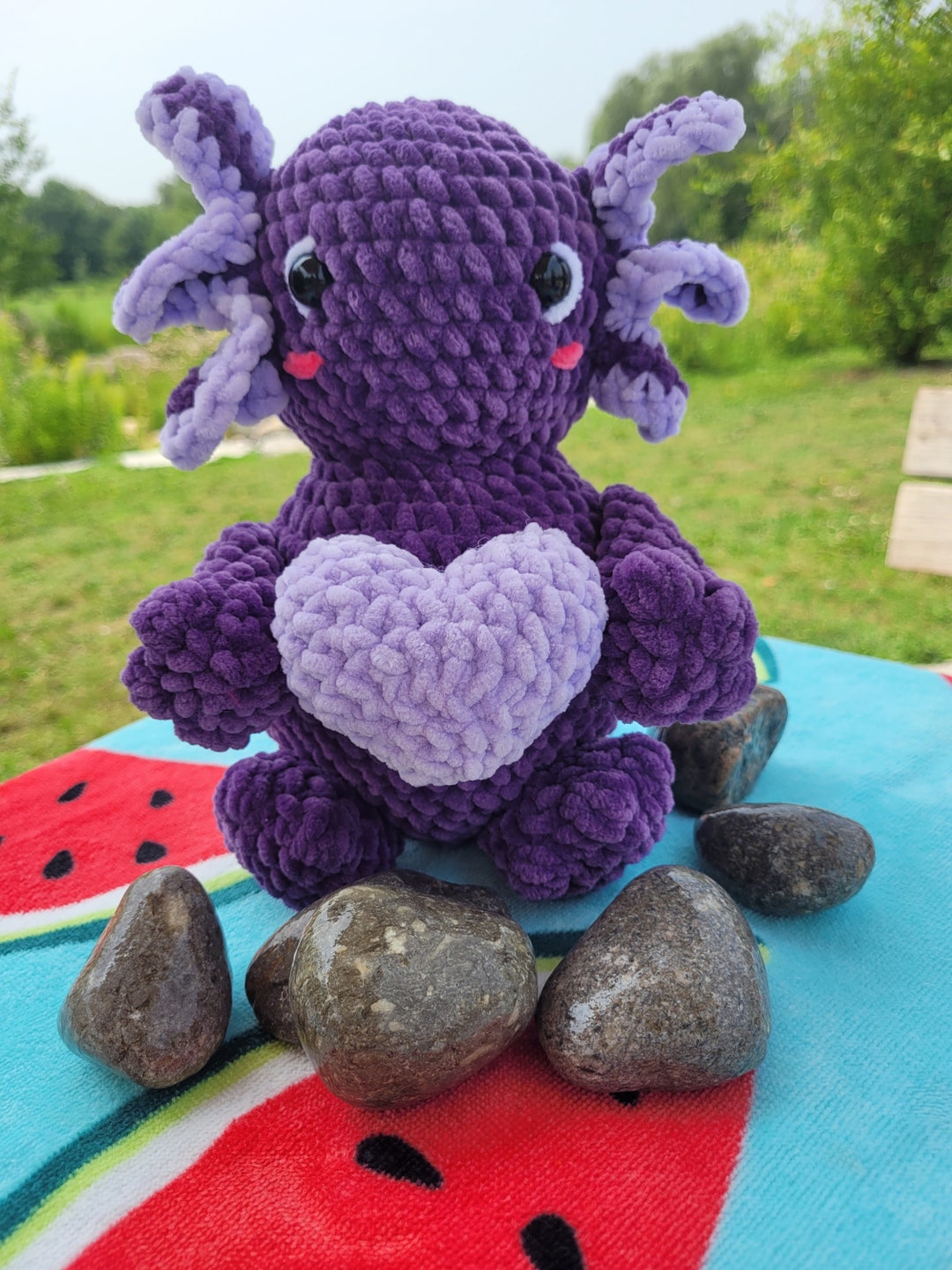 Axolotl Plushie for Kids Cute Kawaii Axolotl for Birthday Gift Crochet ...