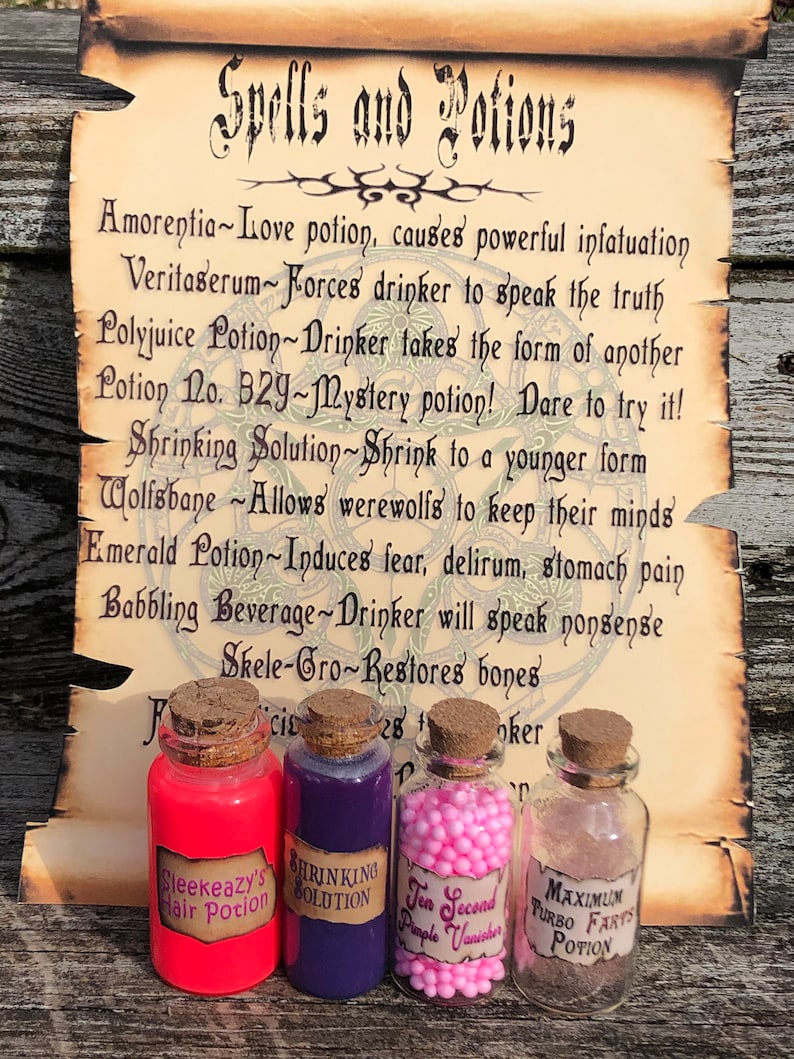 Custom Spells and Potion Scroll / Magic Potion Parchment / | Etsy