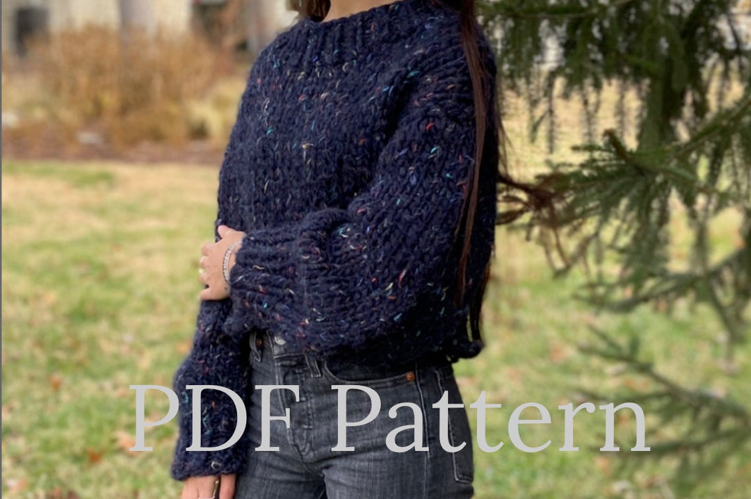Super Bulky Cropped Sweater Pattern - Etsy