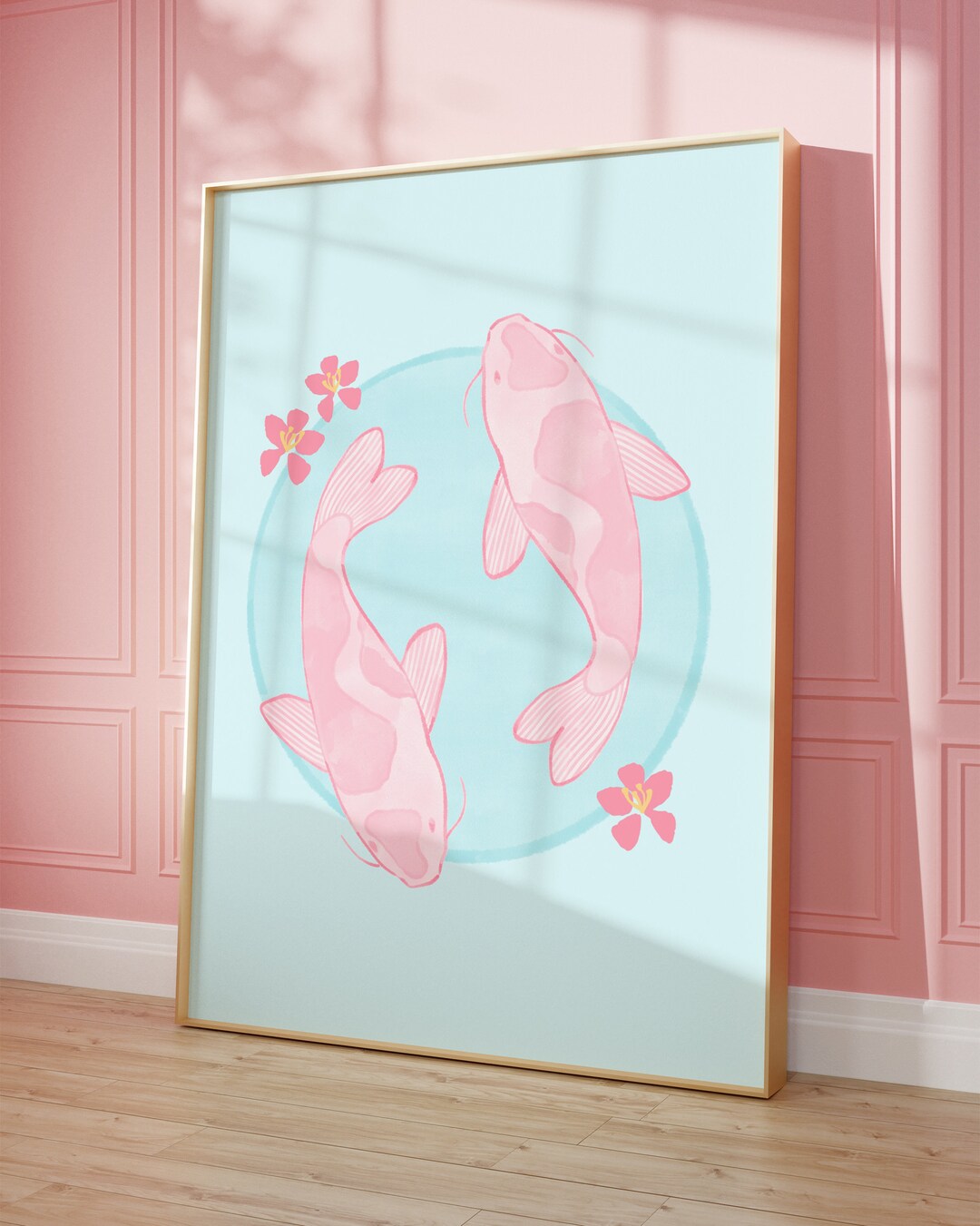 Pastel Koi Fish Watercolor Wall Art Print - Etsy