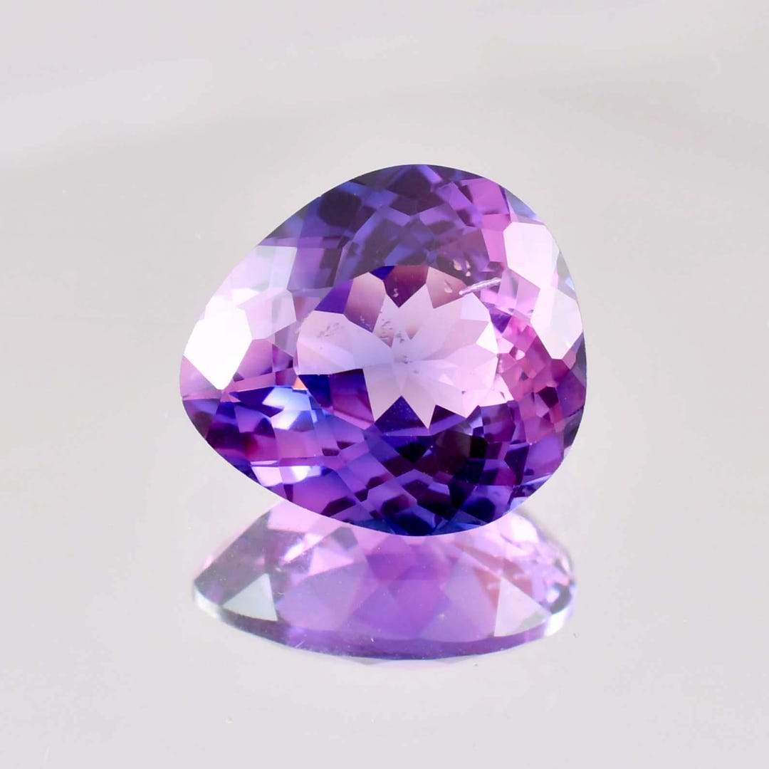 13.00 Ct Flawless Ceylon Purple Pink Bi-color Sapphire Round Cut Loose ...