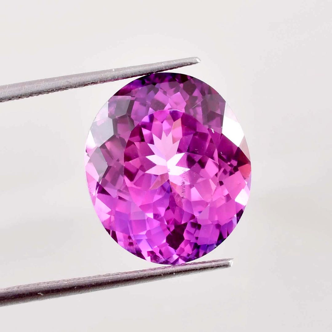 13.75 Ct Flawless Ceylon Purple Pink Bi-color Sapphire Oval Cut Loose ...