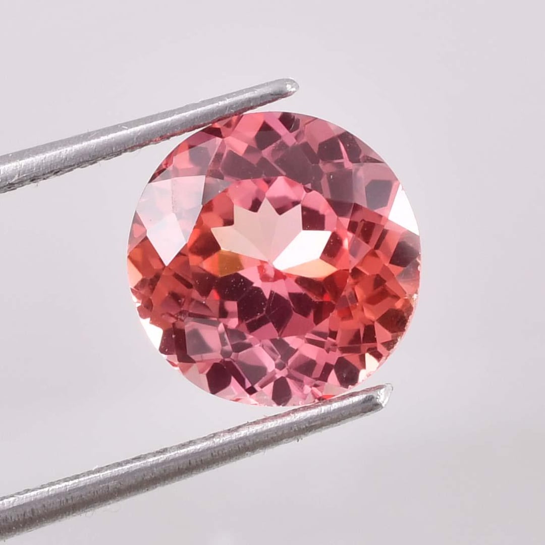 3.80 Ct Natural Peach Pink Morganite Round Cut Loose Gemstone GIT ...