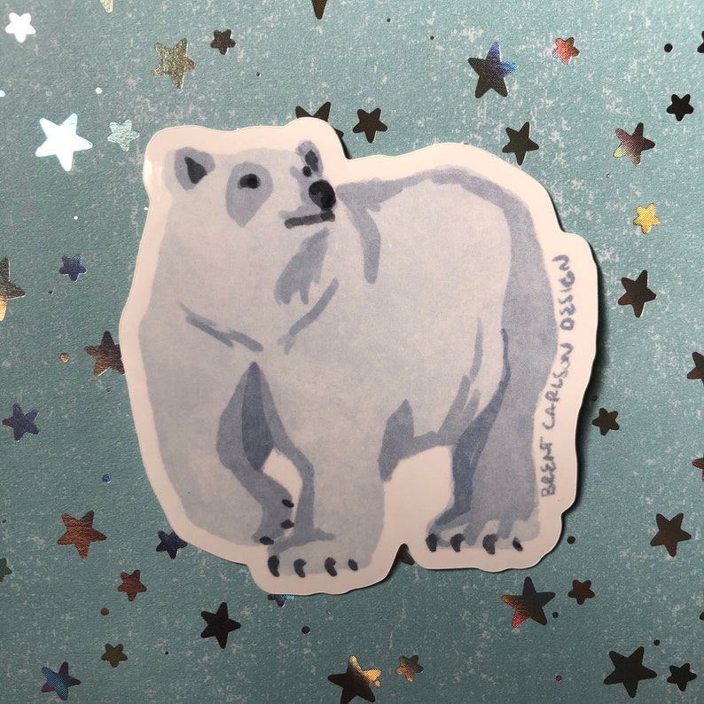 Polar Bear Vinyl Sticker - Etsy