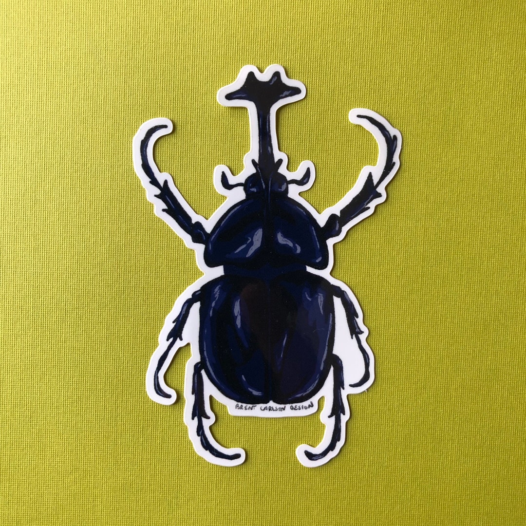 Rhinoceros Beetle Vinyl Sticker - Etsy