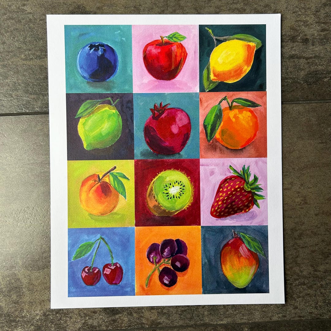 Gouache Fruit 8x10 Print - Etsy