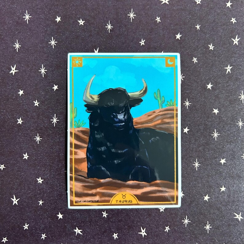 Zodiac Taurus Vinyl Sticker - Etsy