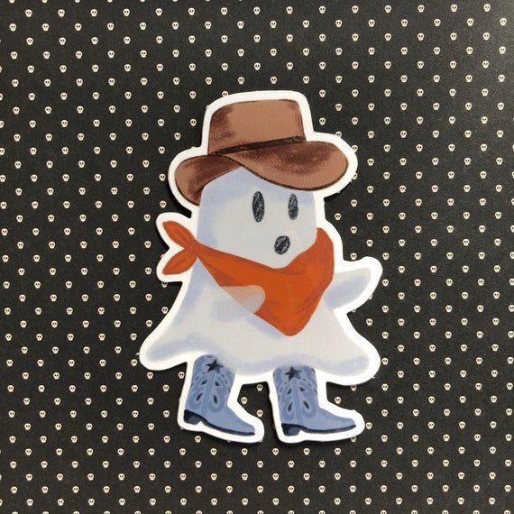 Cowboy Ghost Boots Vinyl Sticker - Etsy