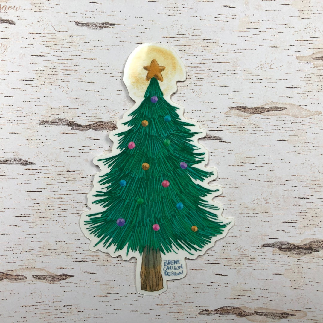 Christmas Tree Vinyl Sticker - Etsy