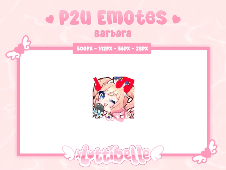 Barbara Sing Emote for Twitch Youtube Discord Cute Chibi - Etsy
