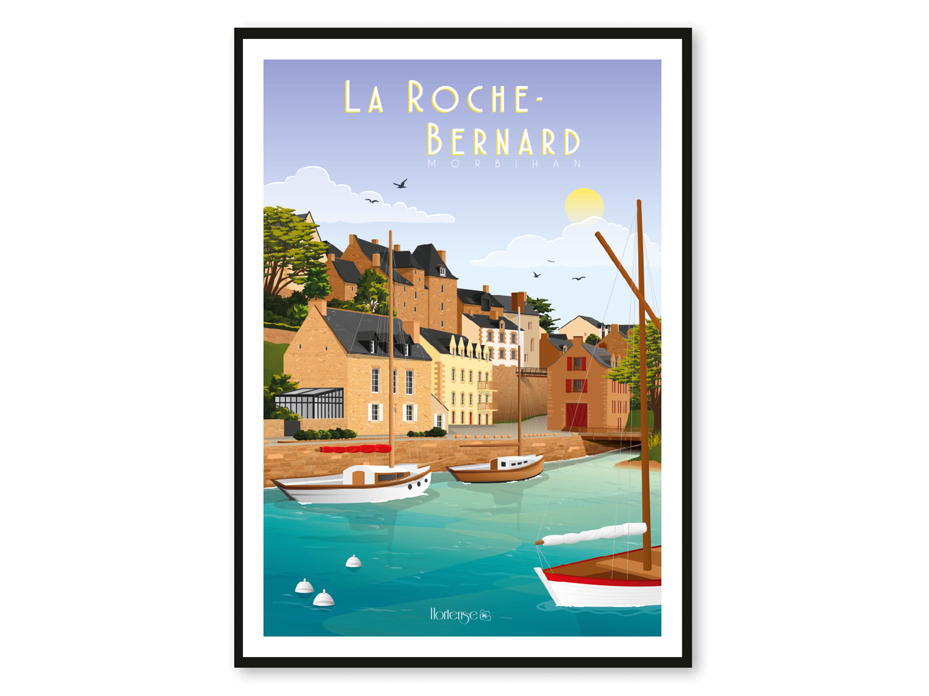 Poster La Roche-bernard Morbihan Brittany A2 // - Etsy UK