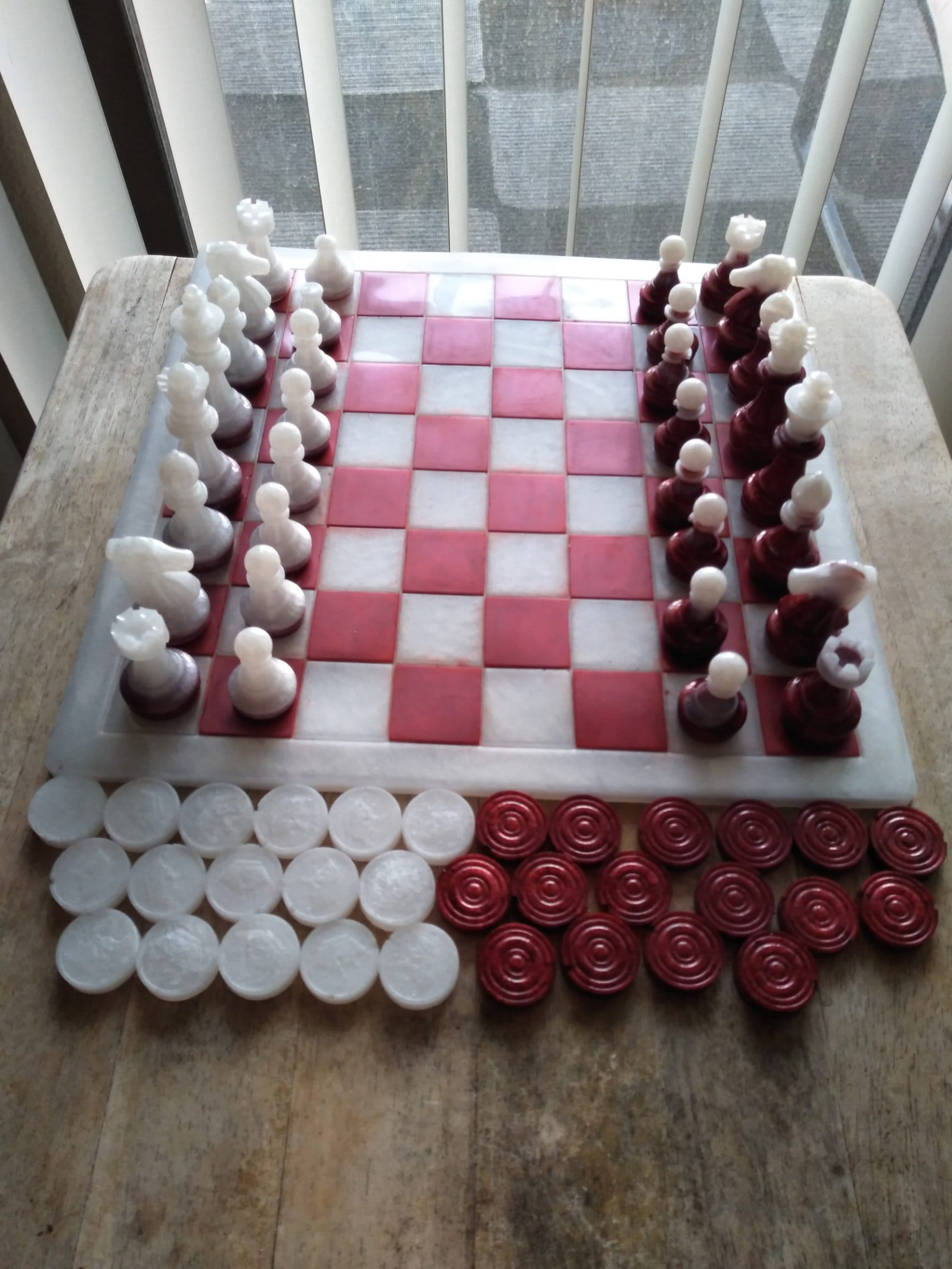 Chess and Checker Set With Matching Playing Board Made to Order - Etsy
