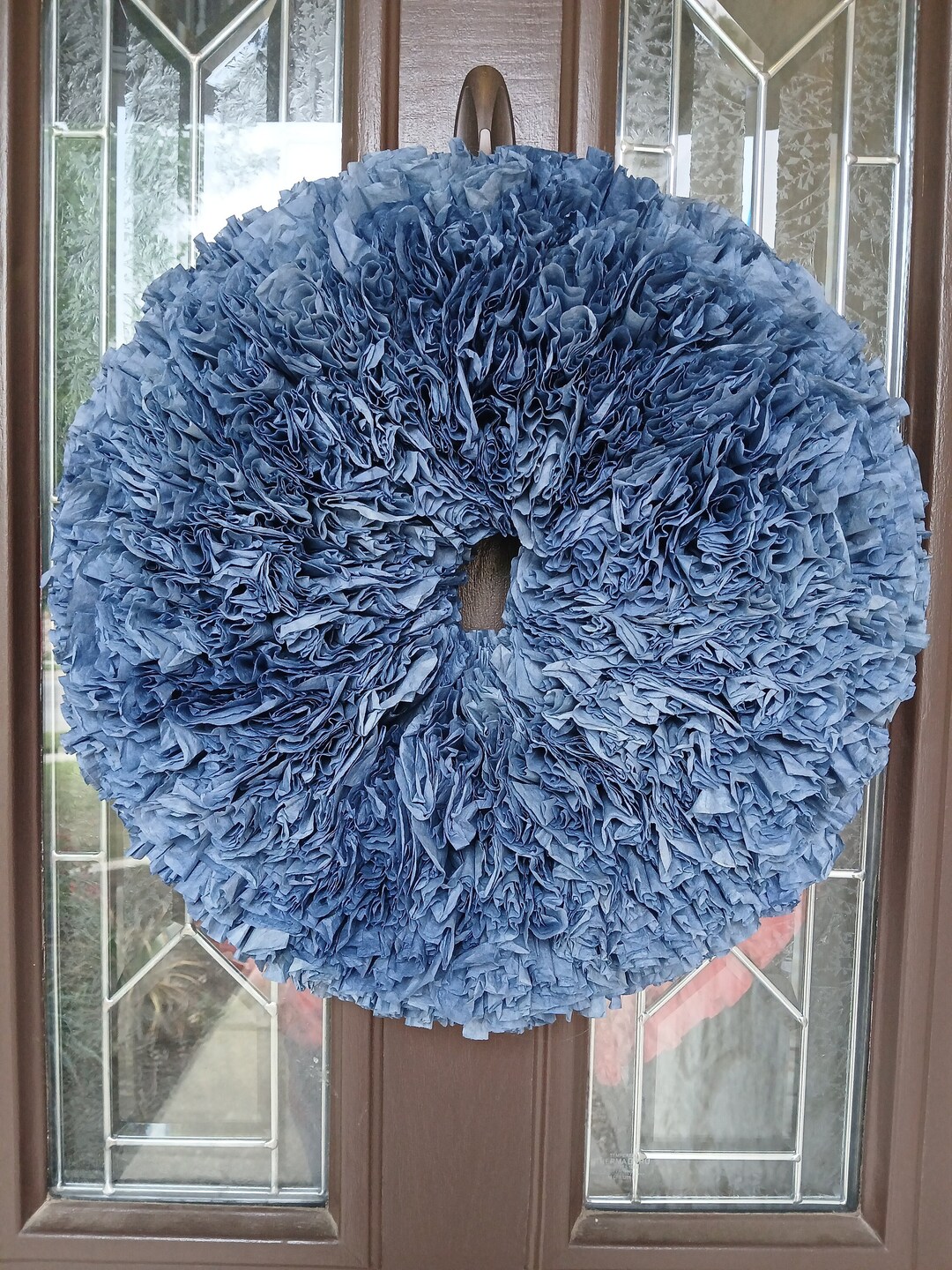 Deep Blue Coffee Filter Wreath - Etsy