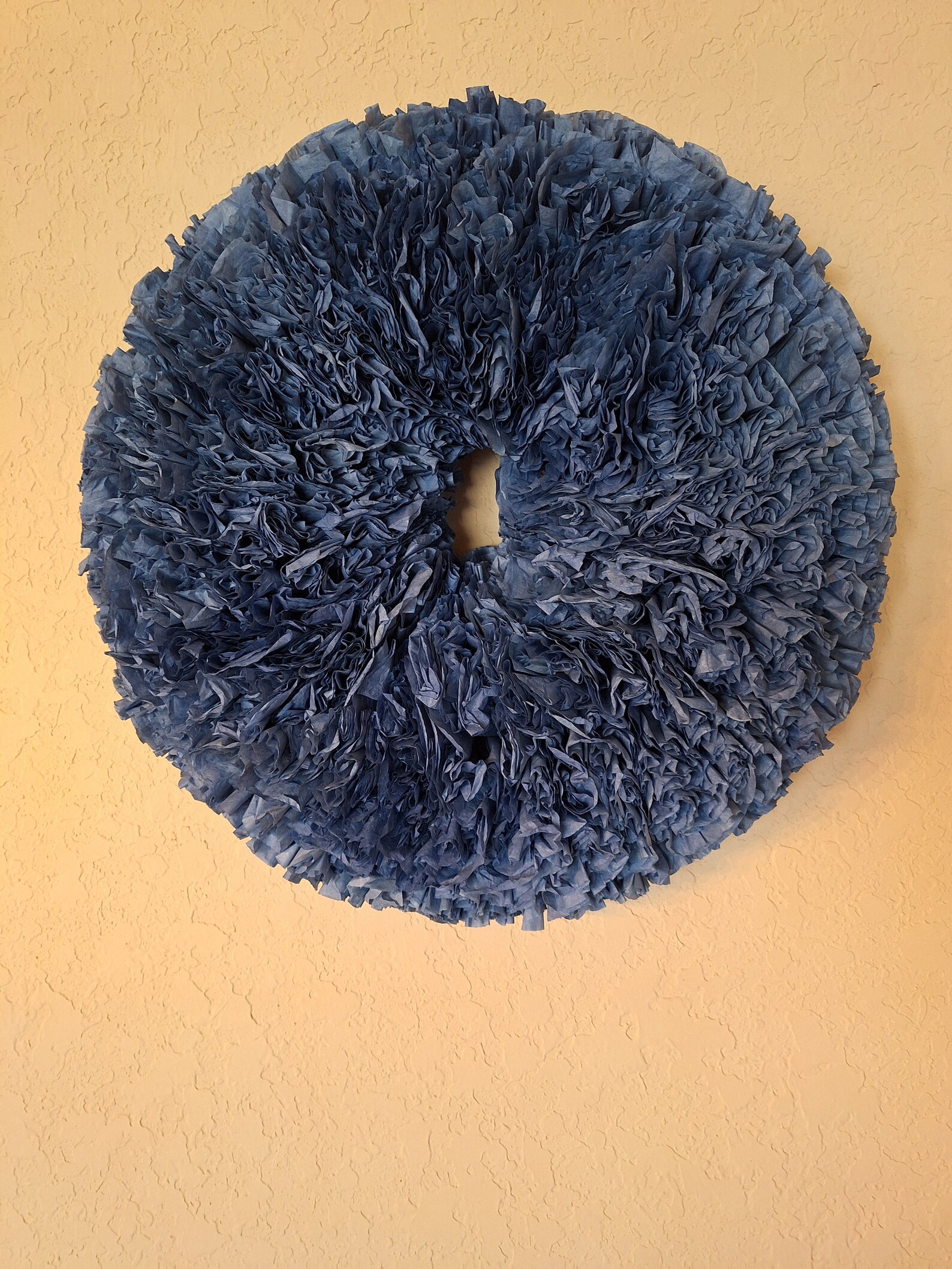 Deep Blue Coffee Filter Wreath - Etsy